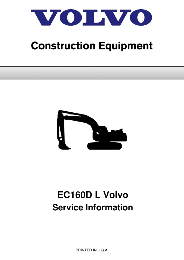 Volvo EC160DL Excavator Repair service Manual – 05/17/2026