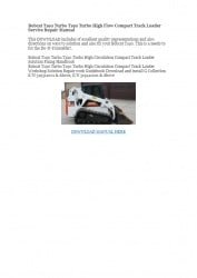 Bobcat T190 Turbo T190 Turbo Track Loader Service Repair Manual